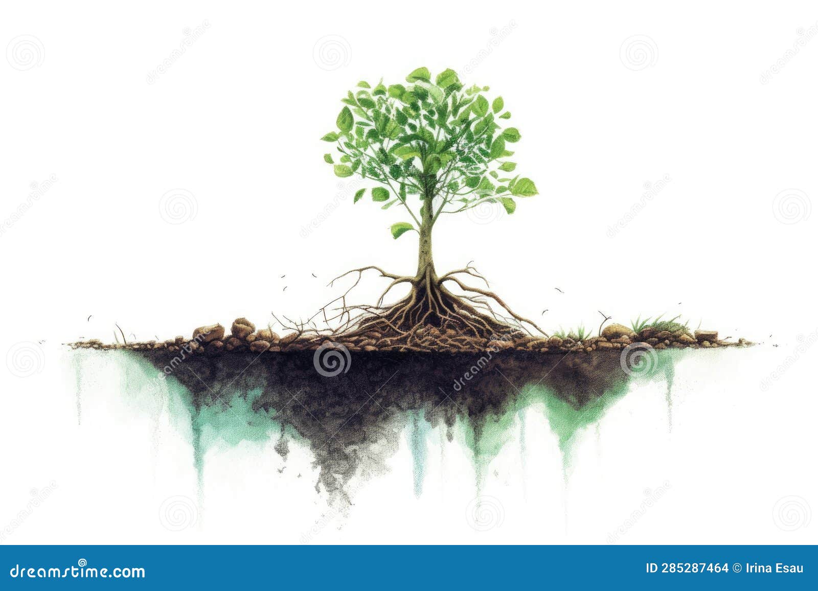 Green Tree Sprout on a White Background. AI Generative Stock ...