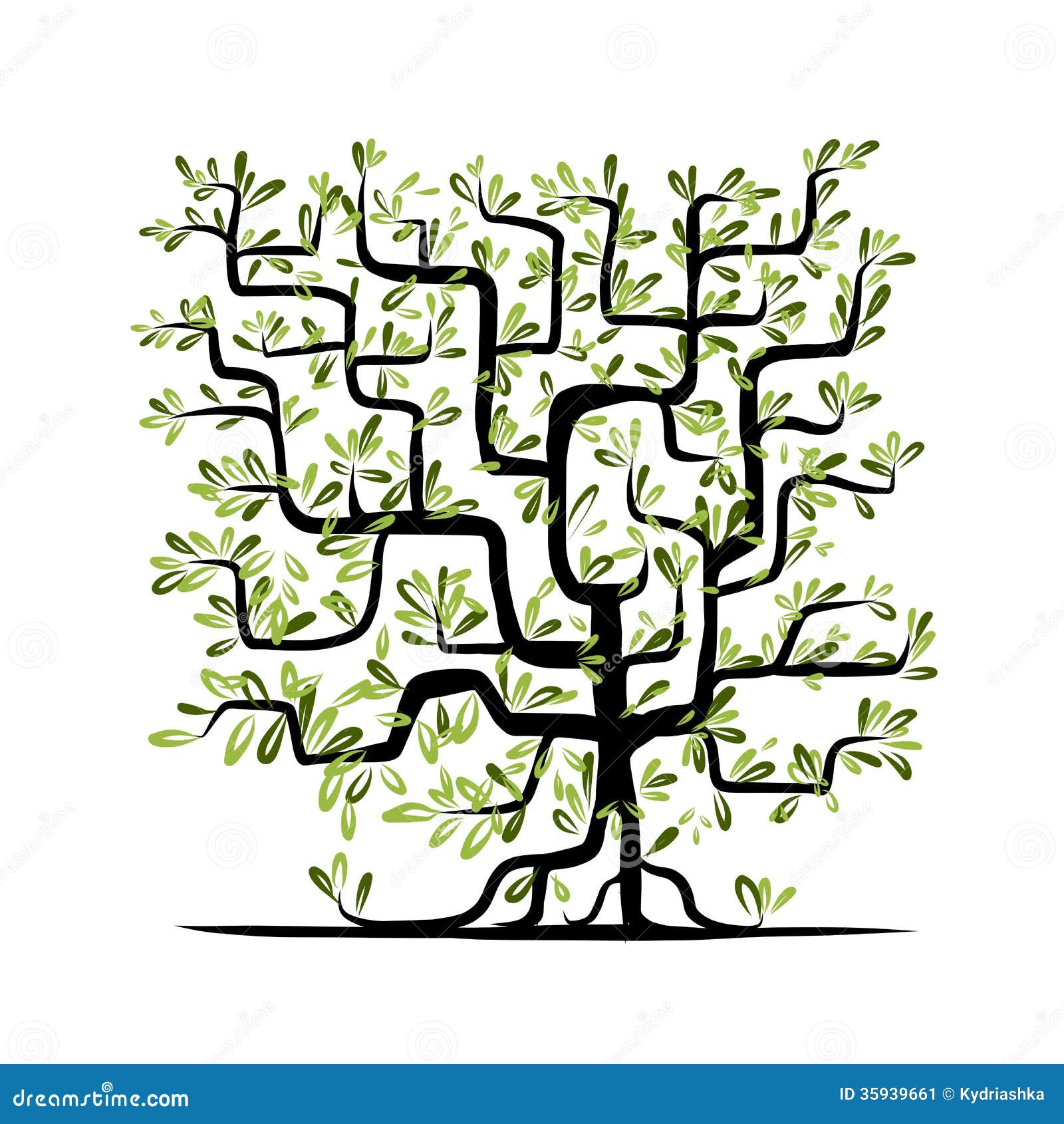 Green Tree Square Shape for Your Design Stock Vector - Illustration of ...