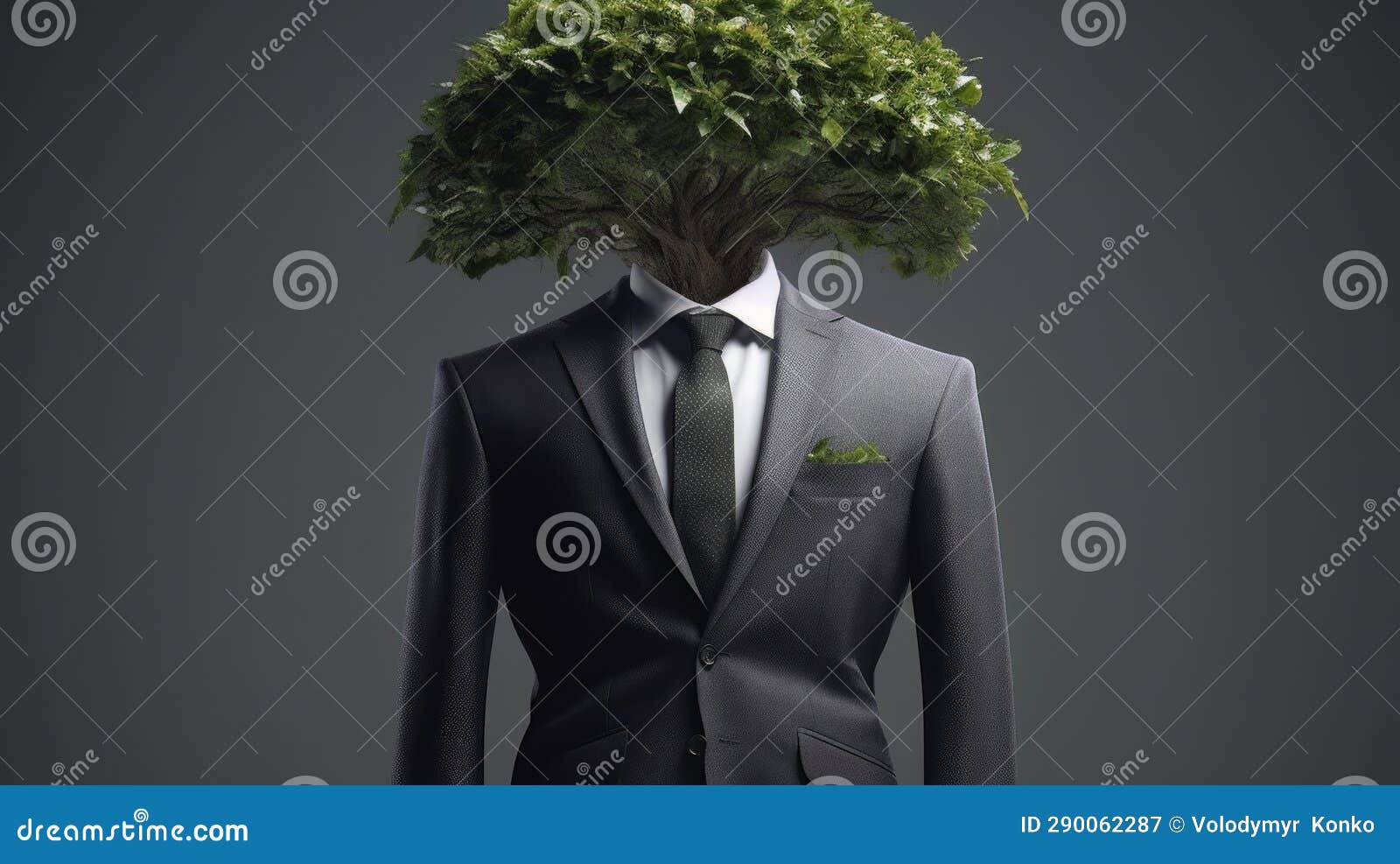 Green Tree in Suit, Hyper Realistic. Generative Ai Stock Illustration ...