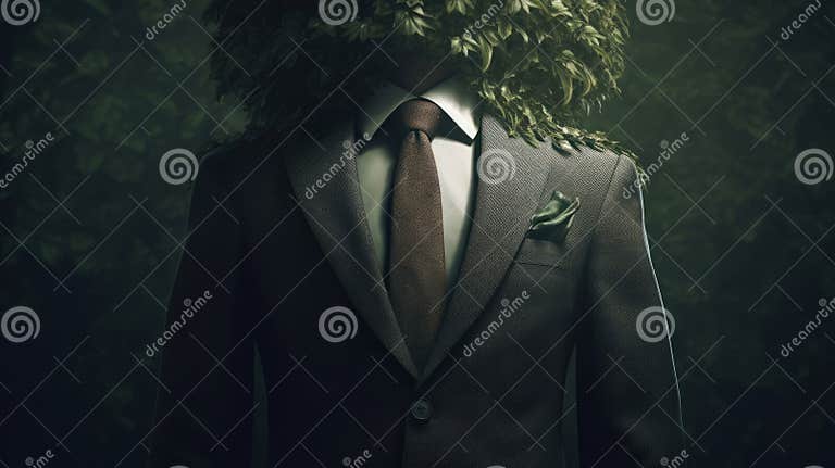 Green Tree in Suit, Hyper Realistic. Generative Ai Stock Image - Image ...