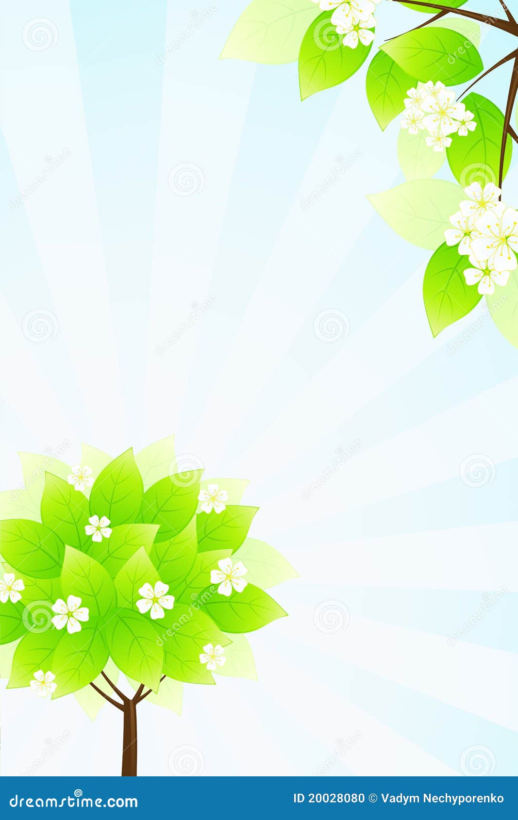 Green tree and sun rays stock vector. Illustration of tranquil - 20028080