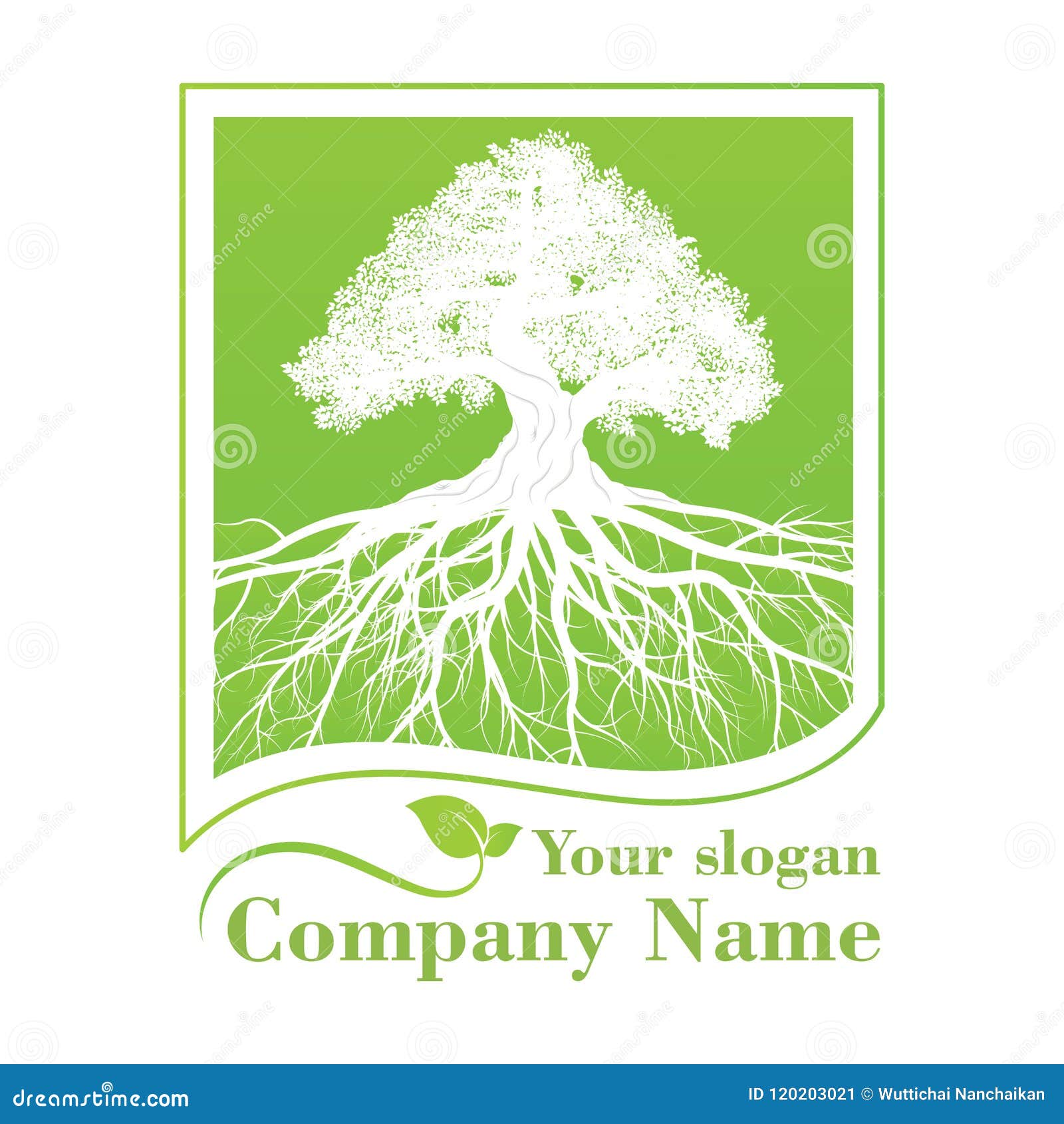 Green tree template stock vector. Illustration of fresh - 120203021