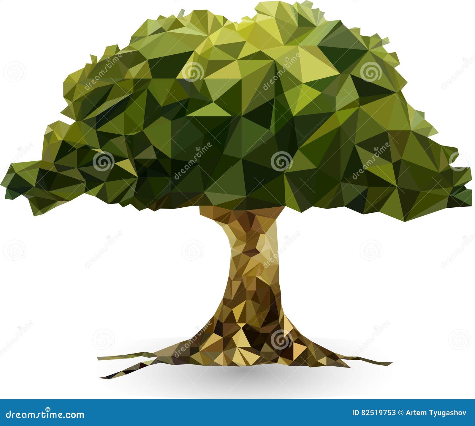 Green Tree in a Triangular Style Illustration Stock Illustration ...