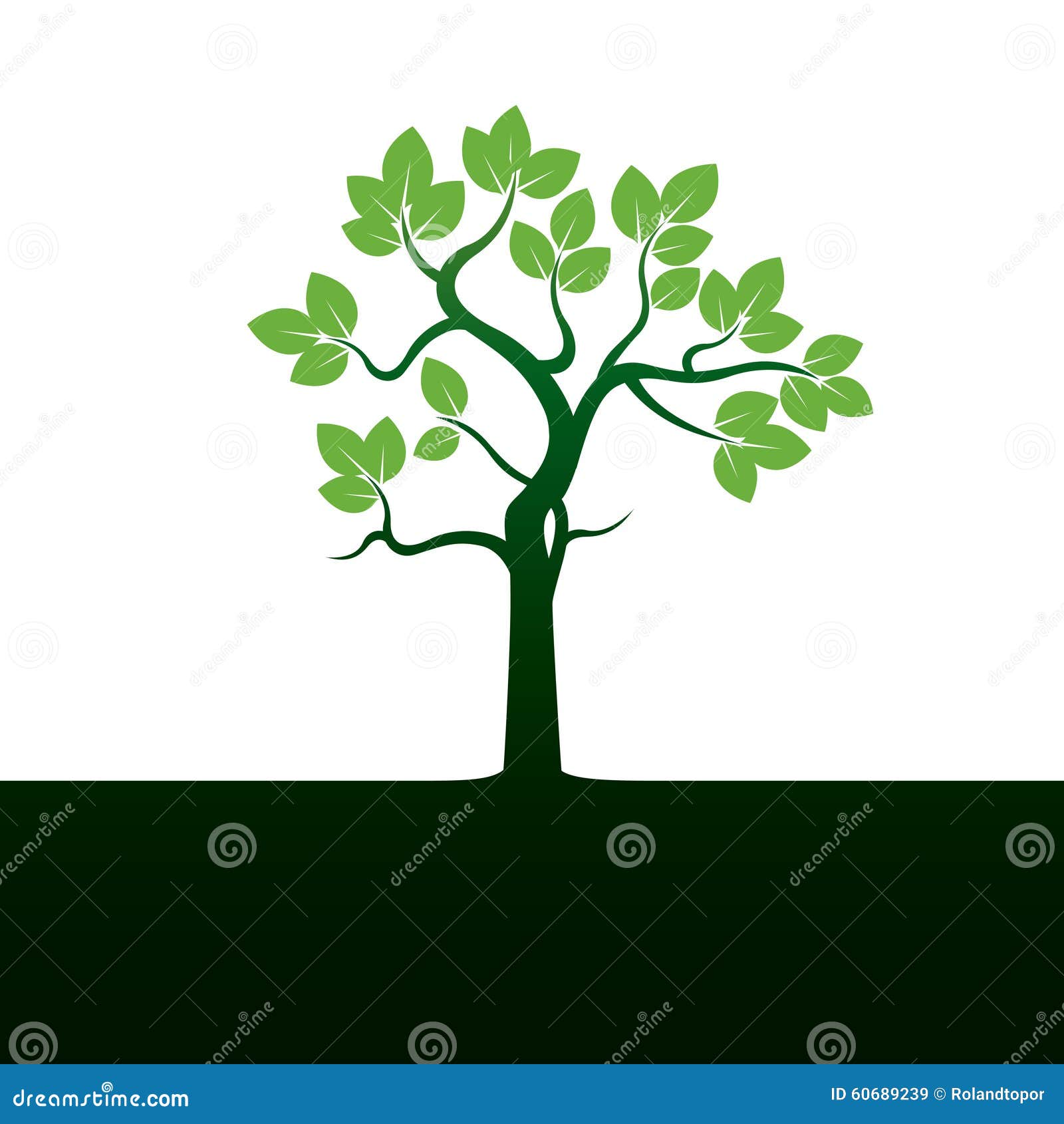 Green Tree. Vector Illustration. Stock Illustration - Illustration of ...
