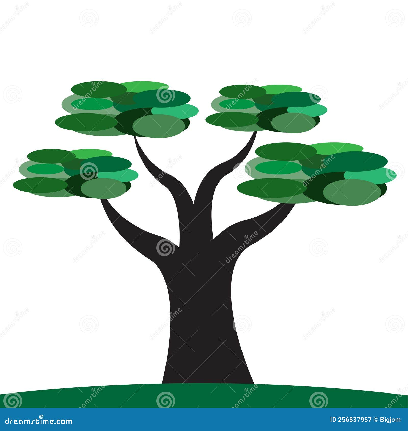 Green Tree Vector Illustration. Natural Vector Illustration Stock ...