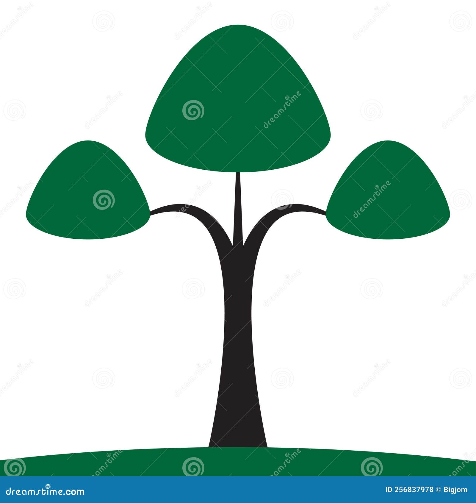 Green Tree Vector Illustration. Natural Vector Illustration Stock ...