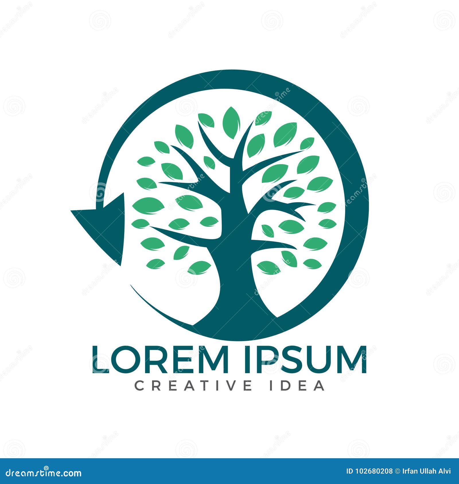 Green Tree Vector Logo Design. Stock Vector - Illustration of ecology ...