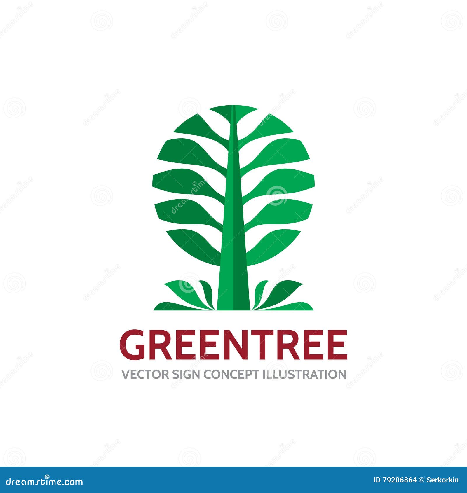 Green Tree - Vector Logo Template Concept Illustration in Flat Style ...