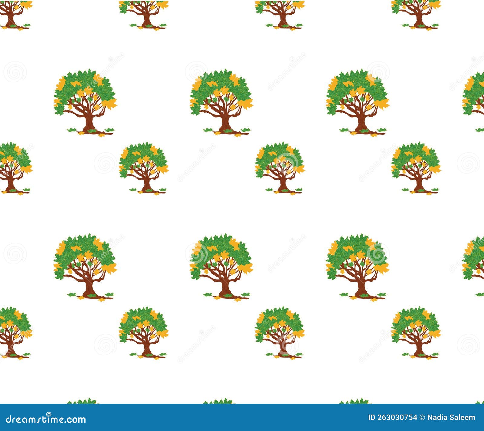 Green Tree Vector Repeat Pattern Stock Vector - Illustration of tree ...