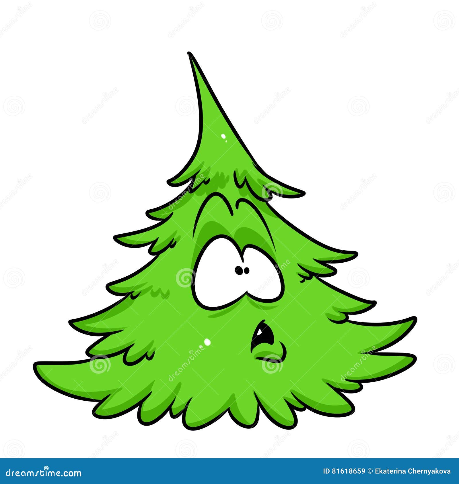 Green tree wonder cartoon stock illustration. Illustration of emotions ...