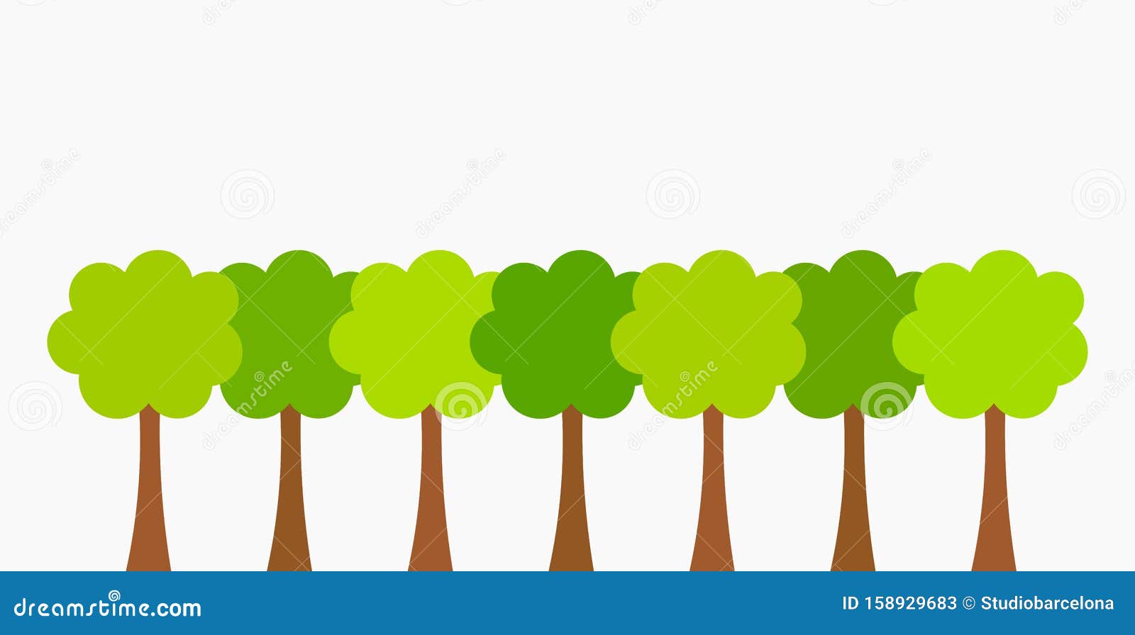 Green trees background stock vector. Illustration of garden - 158929683