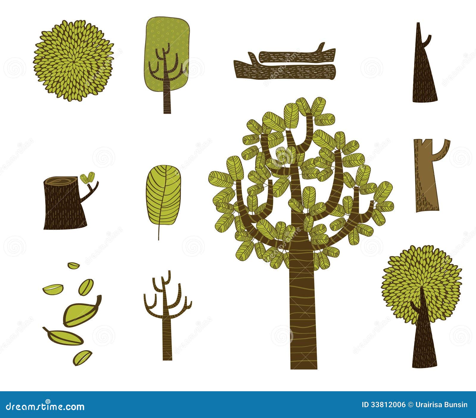 Green trees stock vector. Illustration of stem, earth - 33812006
