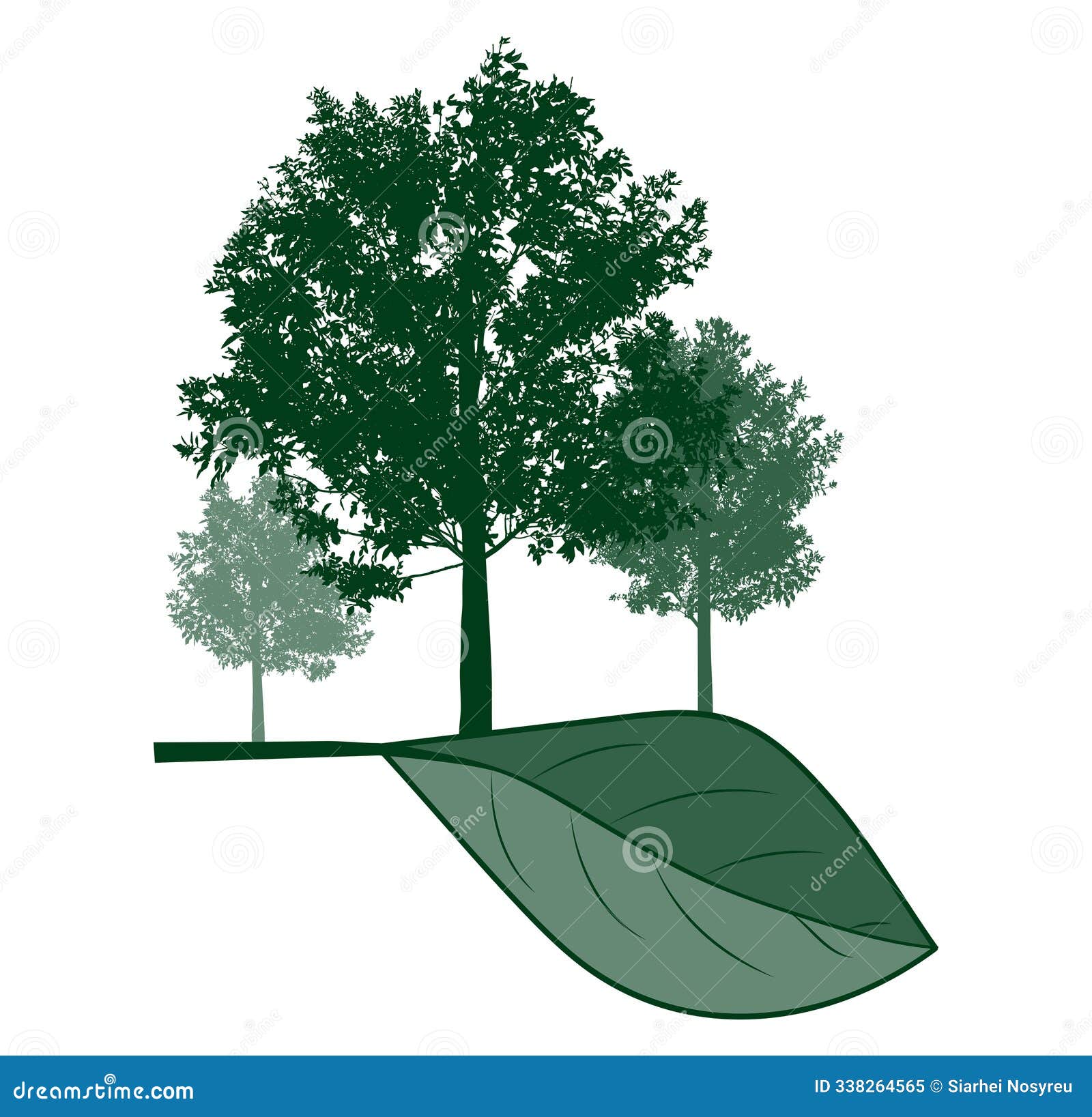 Green Trees Growing on Leaf Representing the Importance of Protecting ...