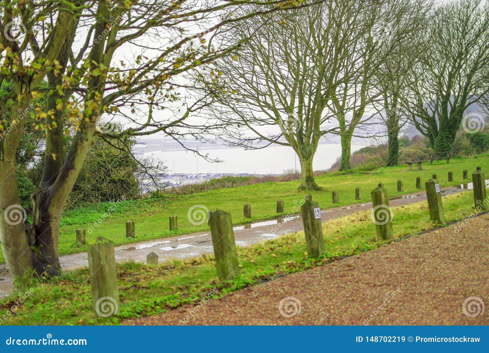 Green Trees in Park at Dover England and Walking Path Stock Image ...