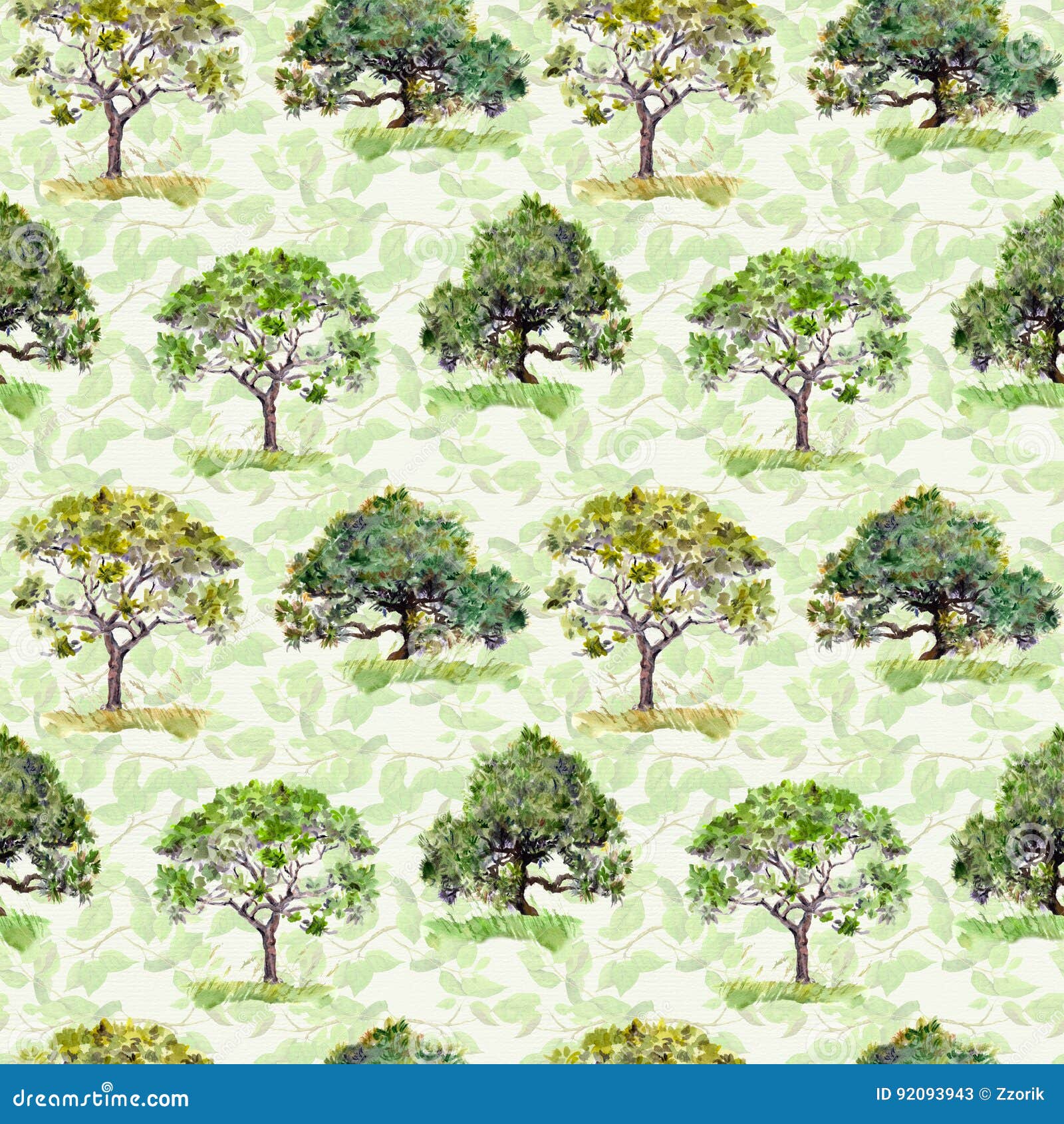 Green Trees. Park, Forest Pattern. Repeating Background with Leaves ...