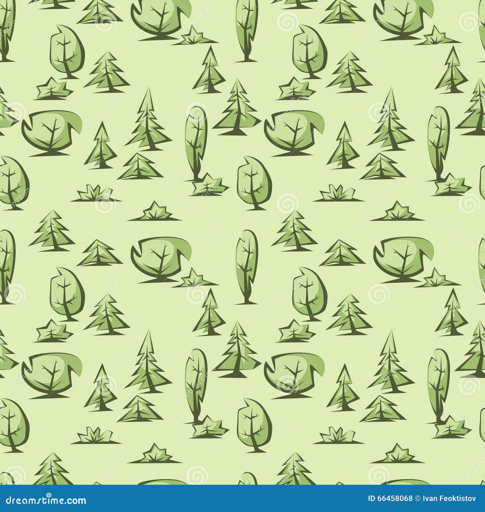 Green trees pattern stock vector. Illustration of pattern - 66458068