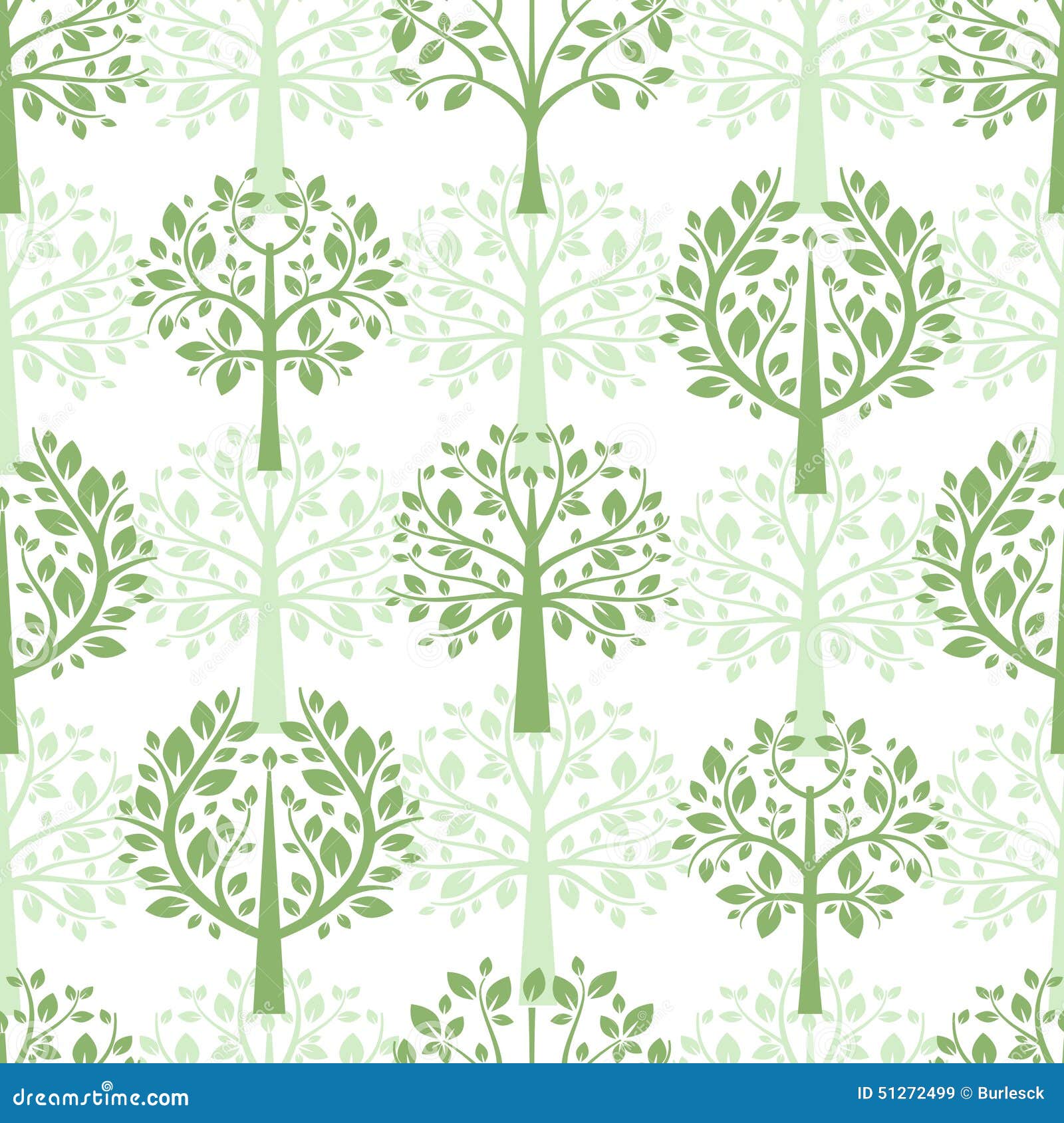 Green Trees Seamless Pattern Background Stock Vector - Illustration of ...