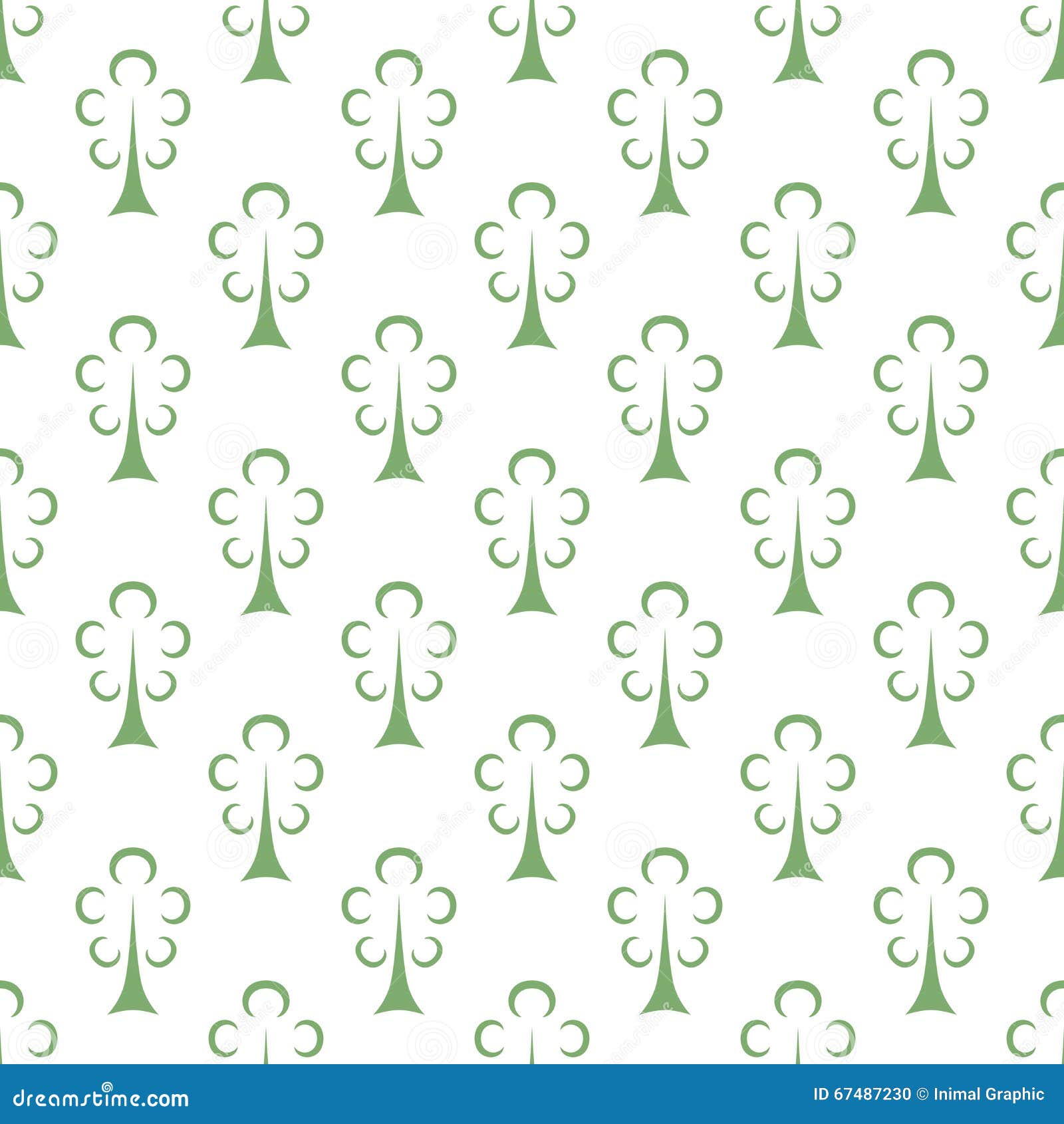 Green Trees Seamless Pattern Stock Vector - Illustration of save ...