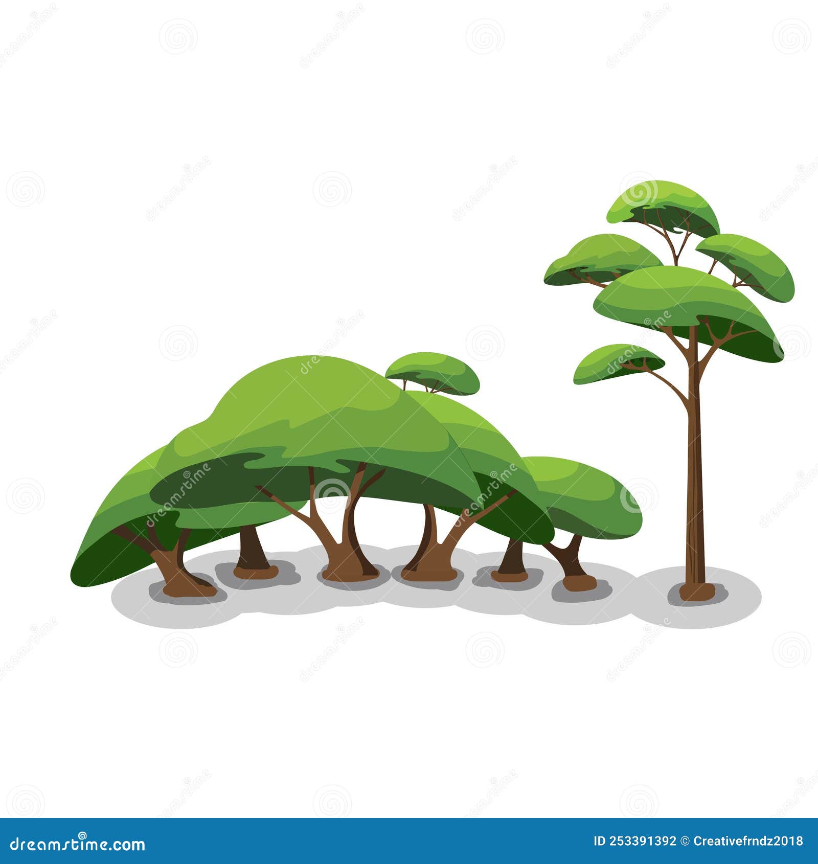 Green Trees set Vector Art stock vector. Illustration of element ...
