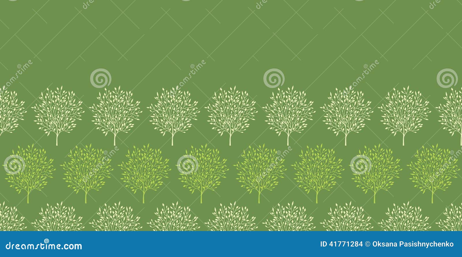 Green Trees Stripes Horizontal Seamless Pattern Stock Vector ...