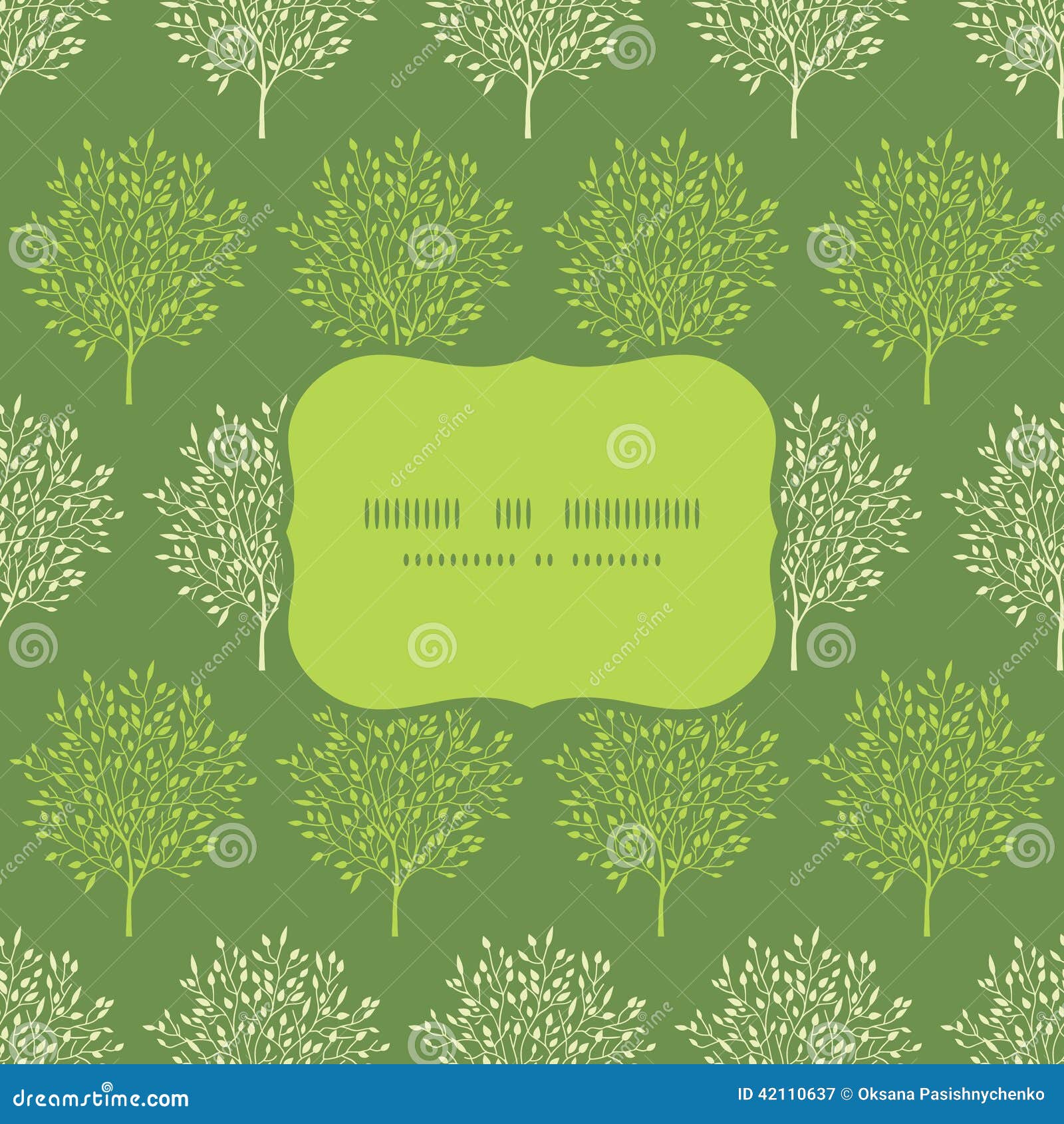 Green Trees Stripes Seamless Frame Pattern Stock Vector - Illustration ...