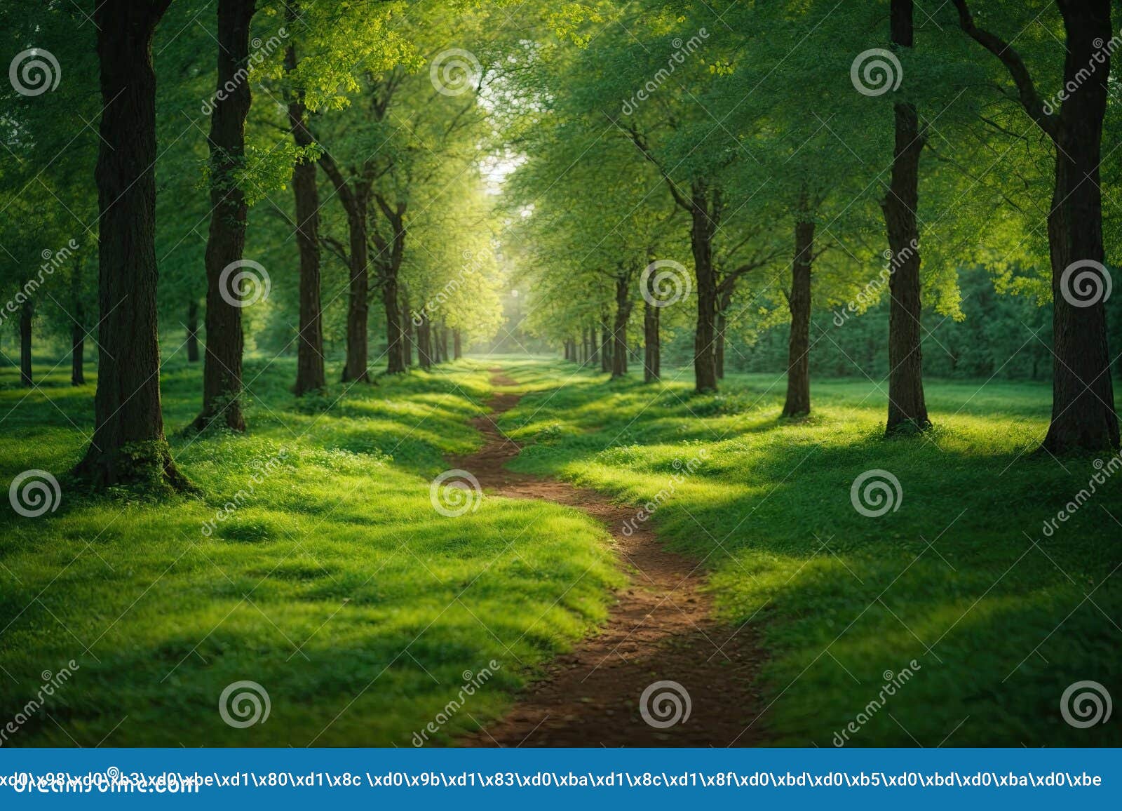Green Trees Way. Ai Generative Stock Image - Image of leading ...