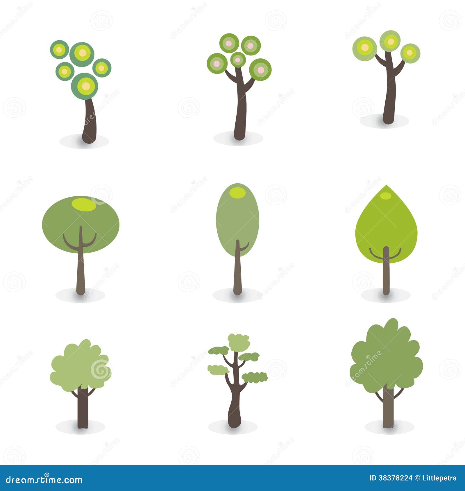 Green tress icons stock illustration. Illustration of tree - 38378224