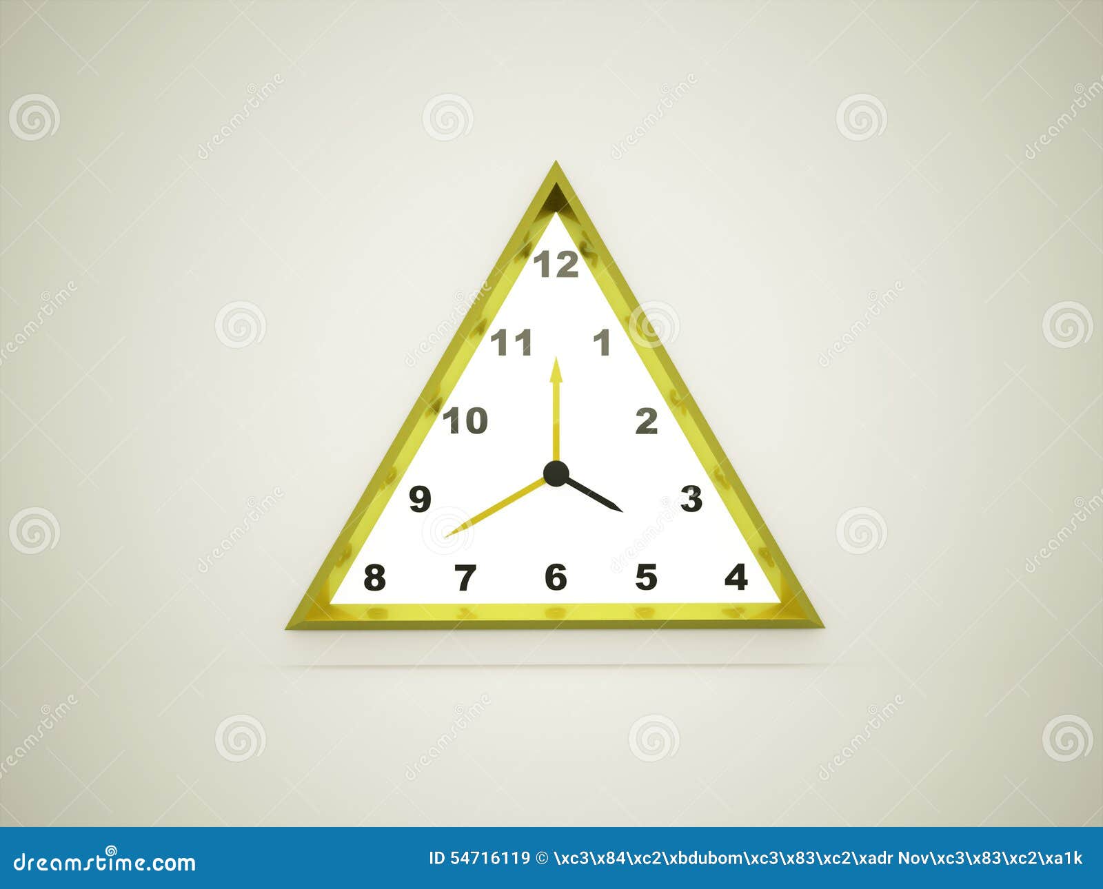 Green triangle clock stock illustration. Illustration of classic - 54716119