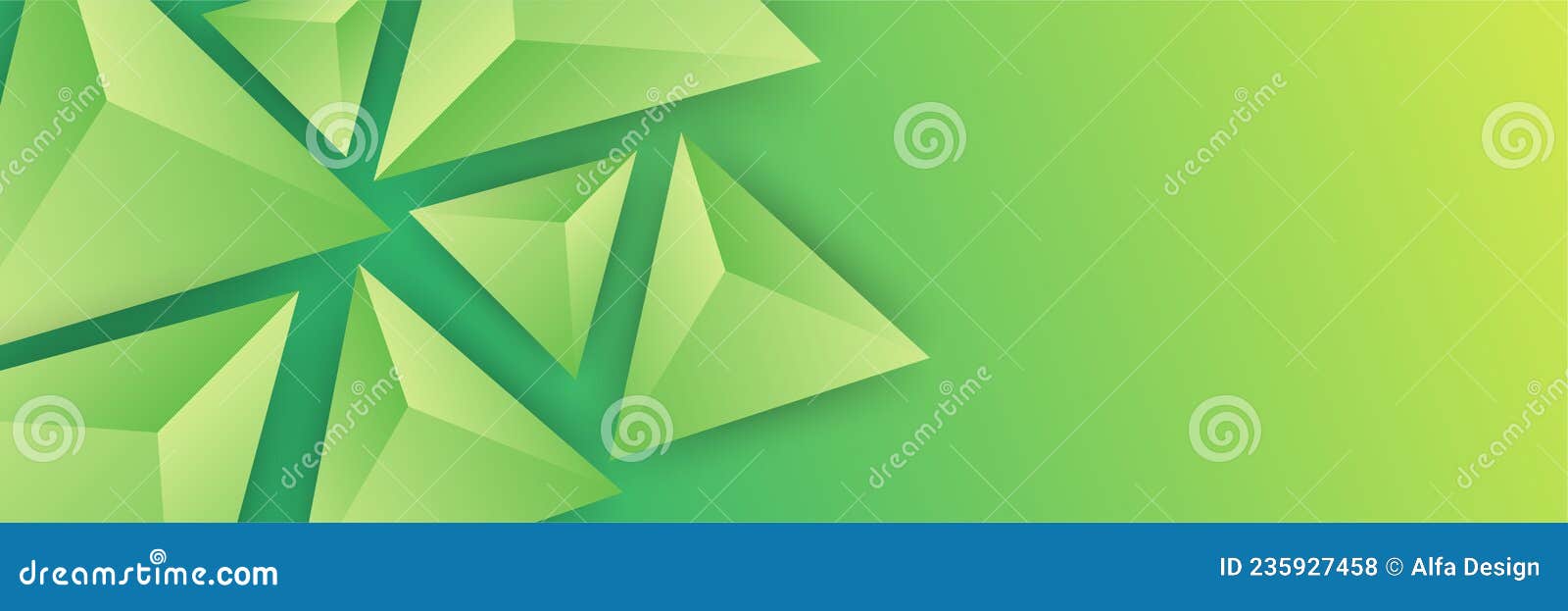 Green Triangle 3d Banner Background. Vector Abstract Graphic Design ...