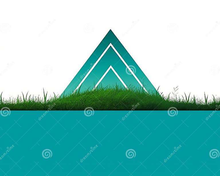 A Green Triangle with Grass in Front of it Stock Illustration ...
