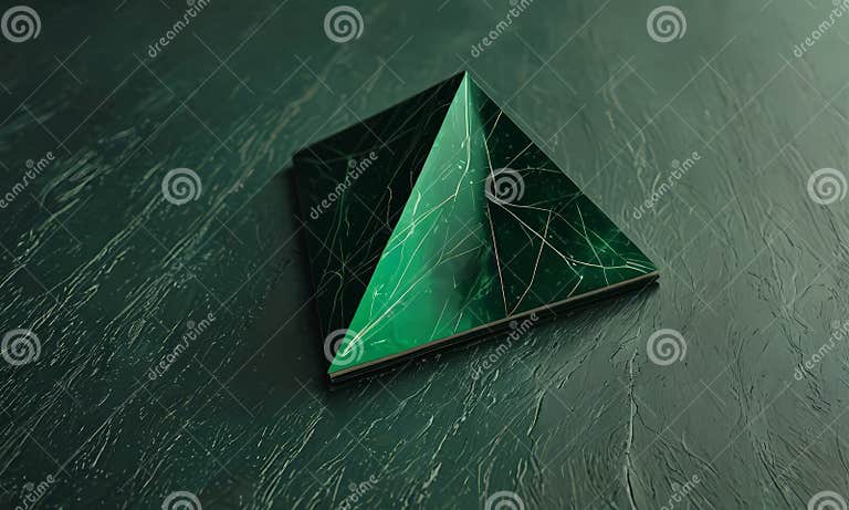 Green Triangle Shaped Object on Table Stock Illustration - Illustration ...