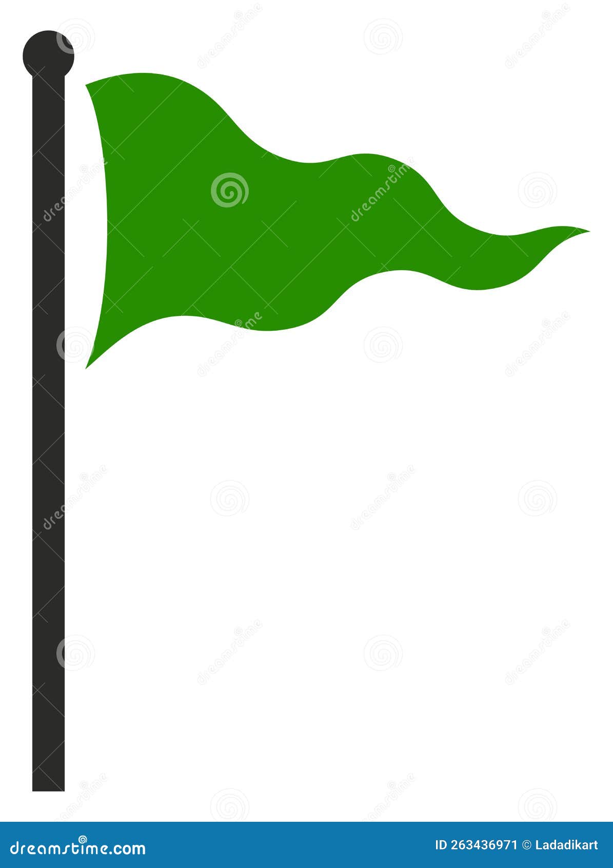 Green Triangular Flag Icon. Color Start Symbol Stock Vector ...