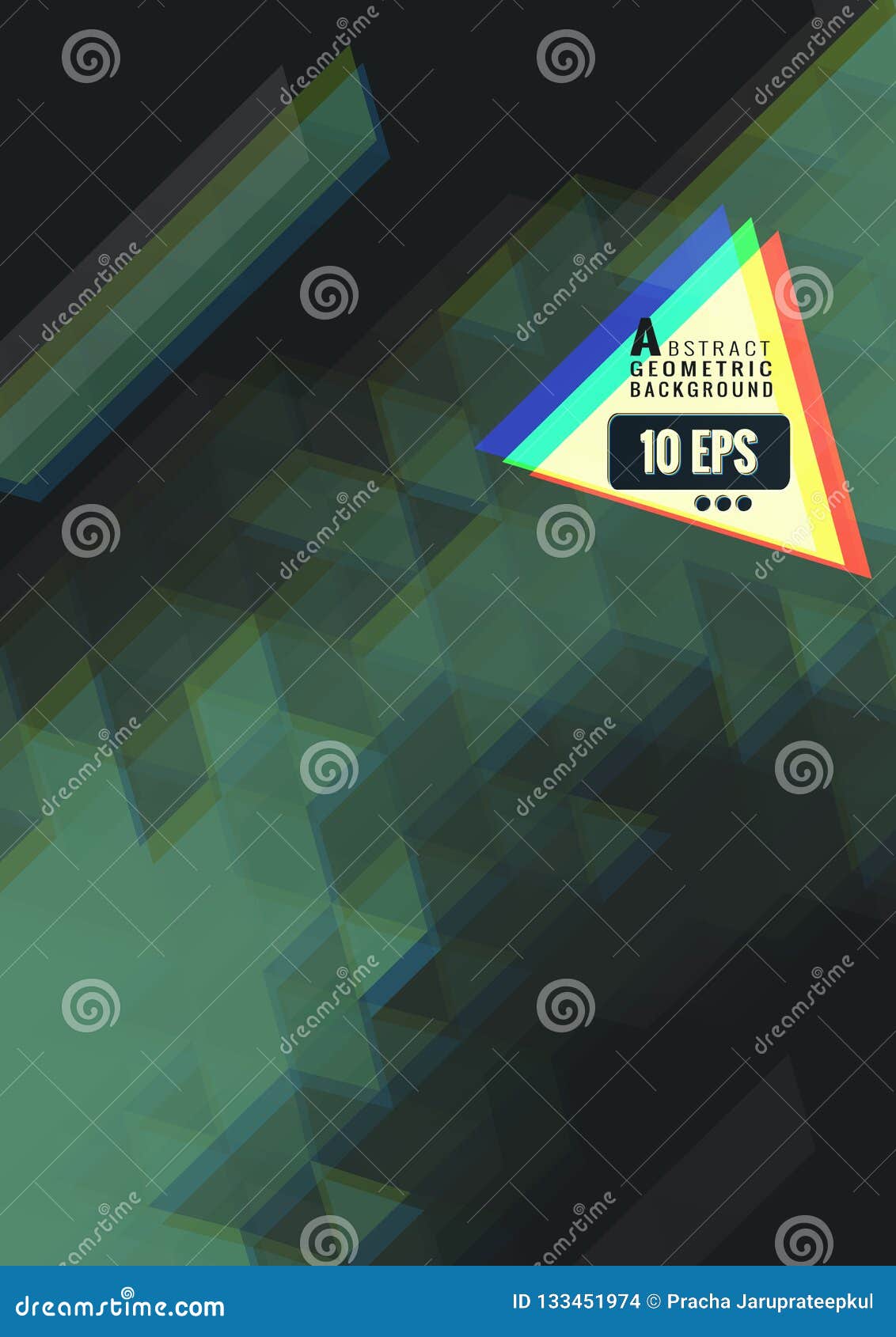 Green Triangular Stripe Move Directional on Dark BG Stock Vector ...