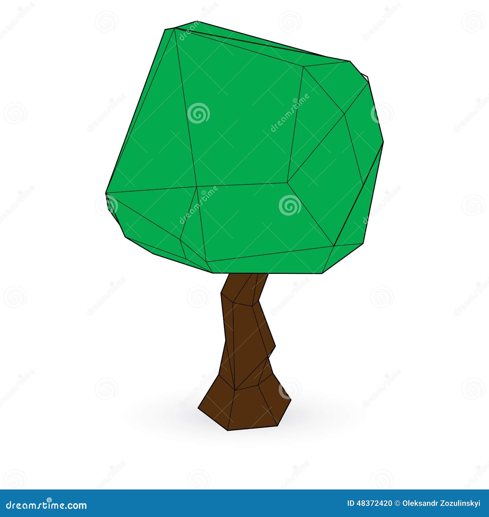 Green Triangular Tree. Raster Stock Illustration - Illustration of ...