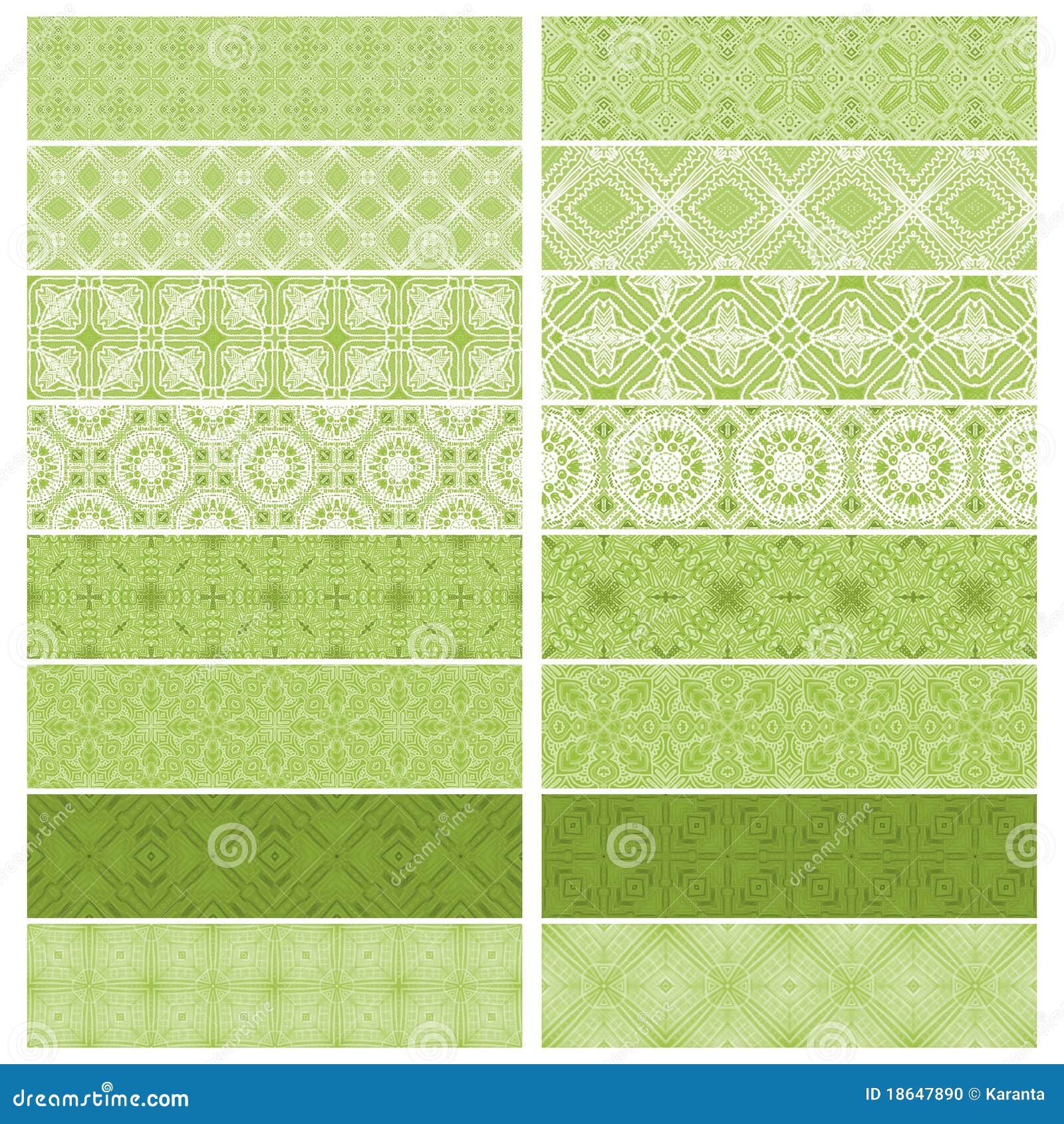 Green Trim or Border Collection Stock Illustration - Illustration of ...