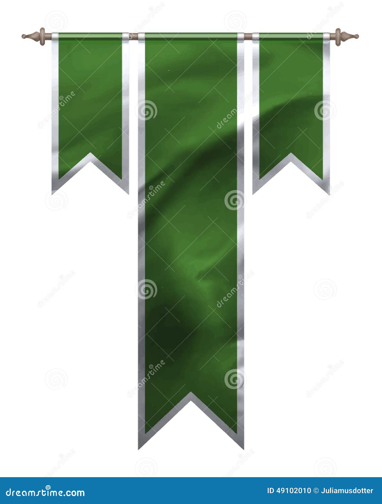 Green triple flag stock vector. Illustration of fold - 49102010