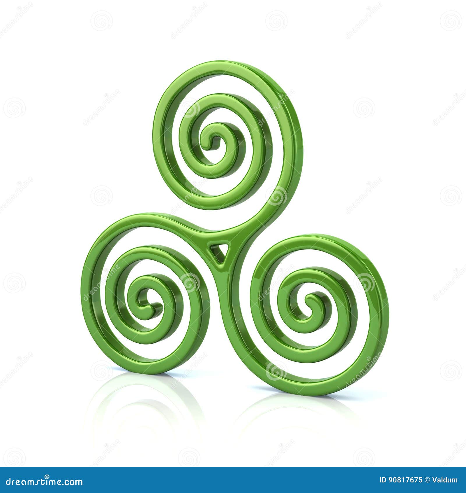 Triskele Green Icon. Triskelion Symbol Isolated On White Background ...