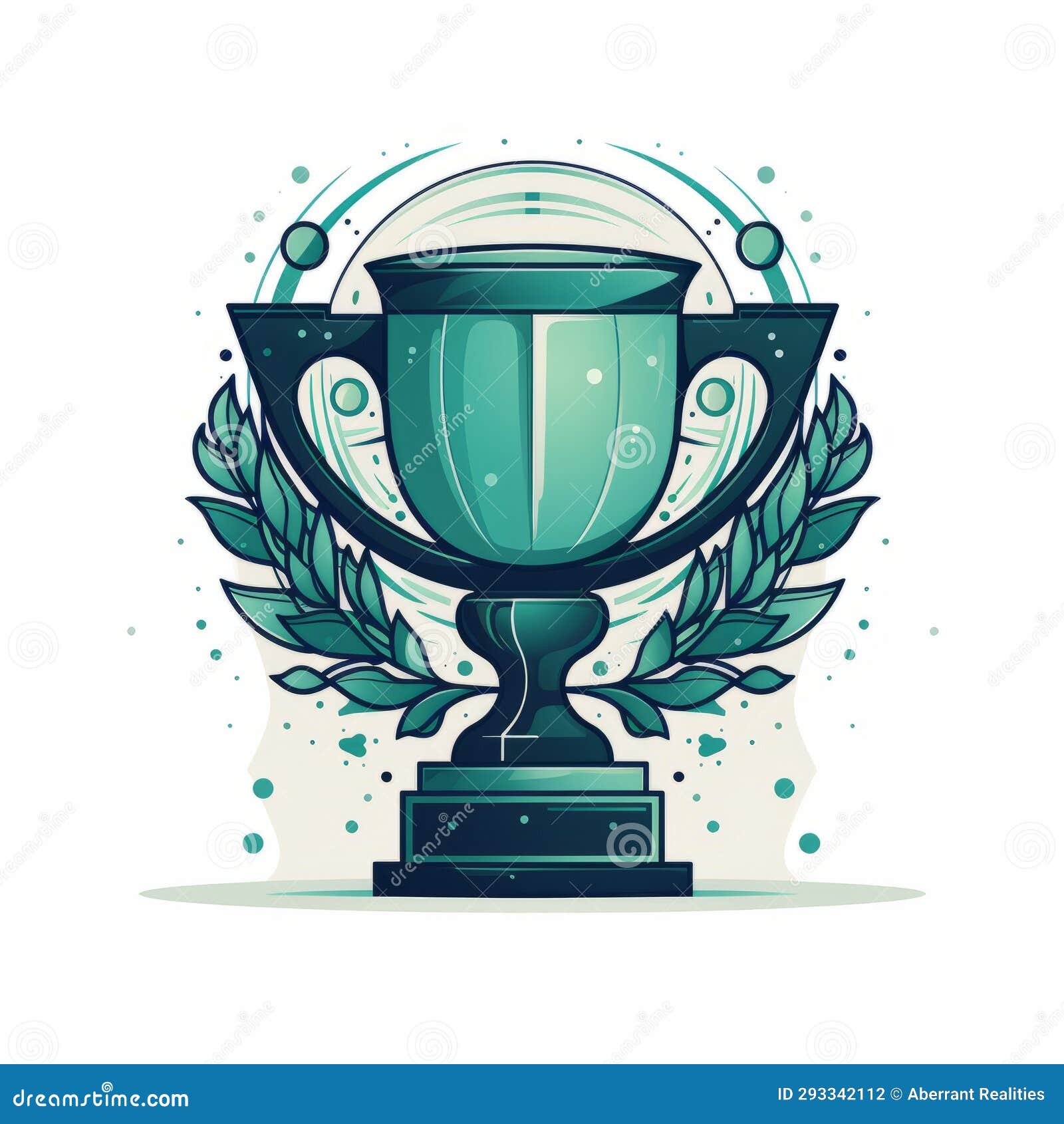A Green Trophy Cup with a Laurel Wreath on it Stock Illustration ...