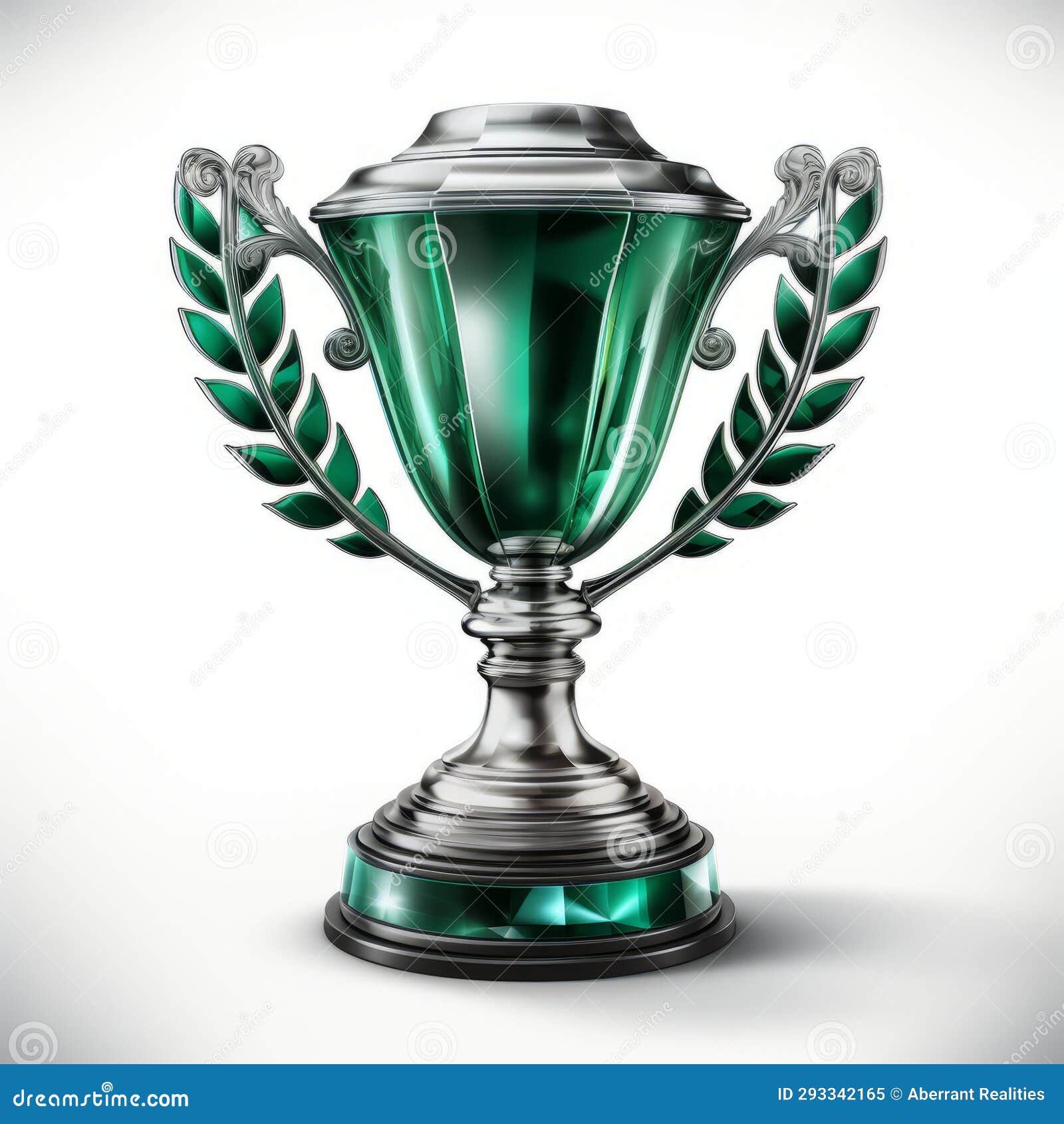 A Green Trophy with a Laurel Wreath on Top Stock Illustration ...