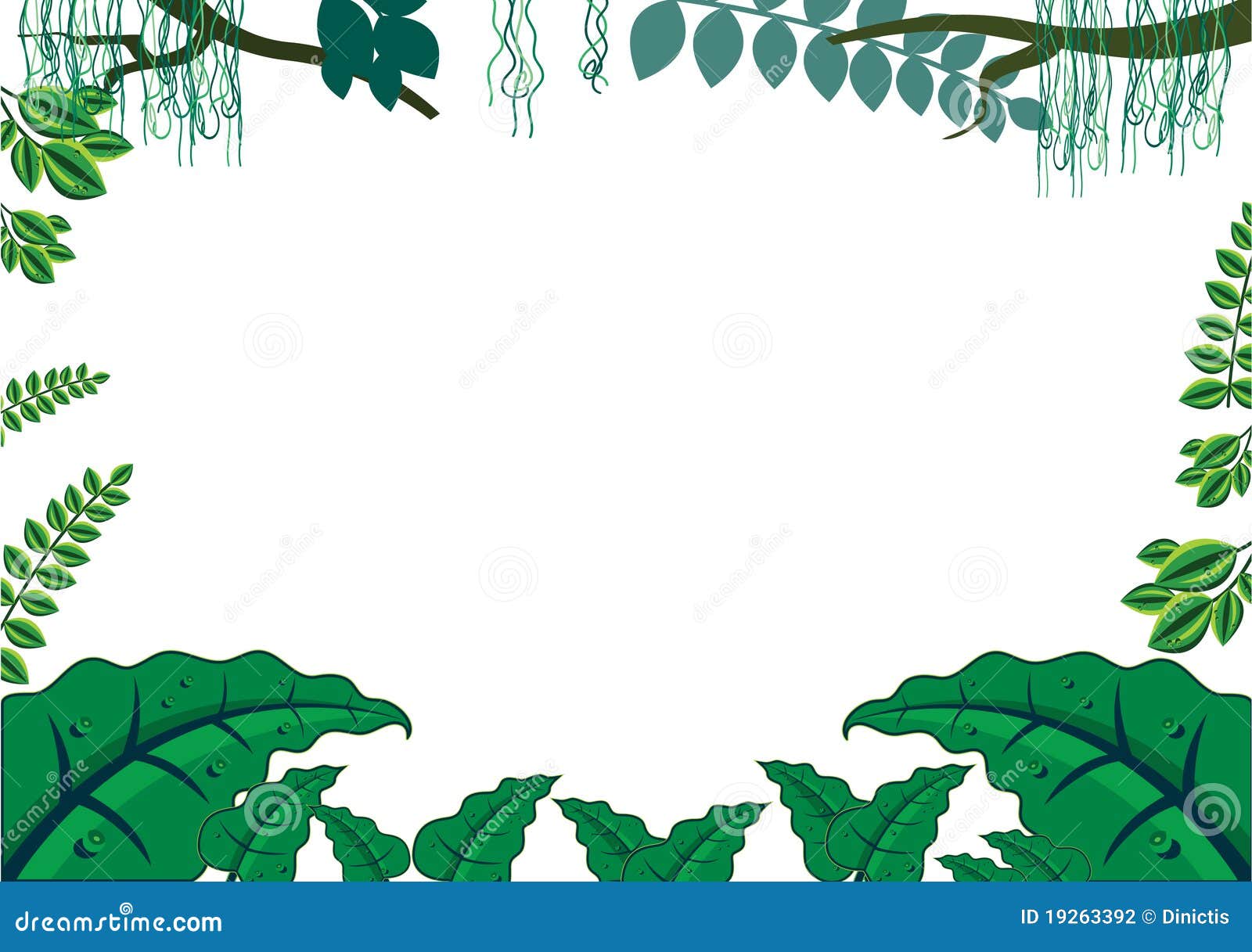 Green Tropical Jungle Frame Concept Stock Vector - Illustration of ...