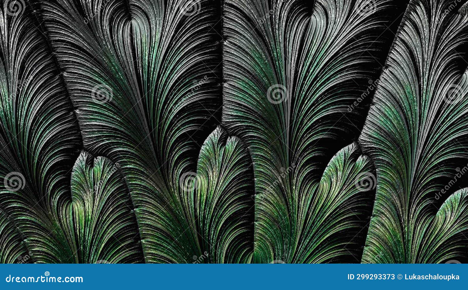 Green Tropical Leaf Fractal Design Flowing. Loop Able Background ...
