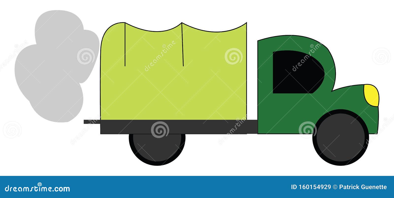 Green Truck Vector Illustration Stock Vector - Illustration of ...