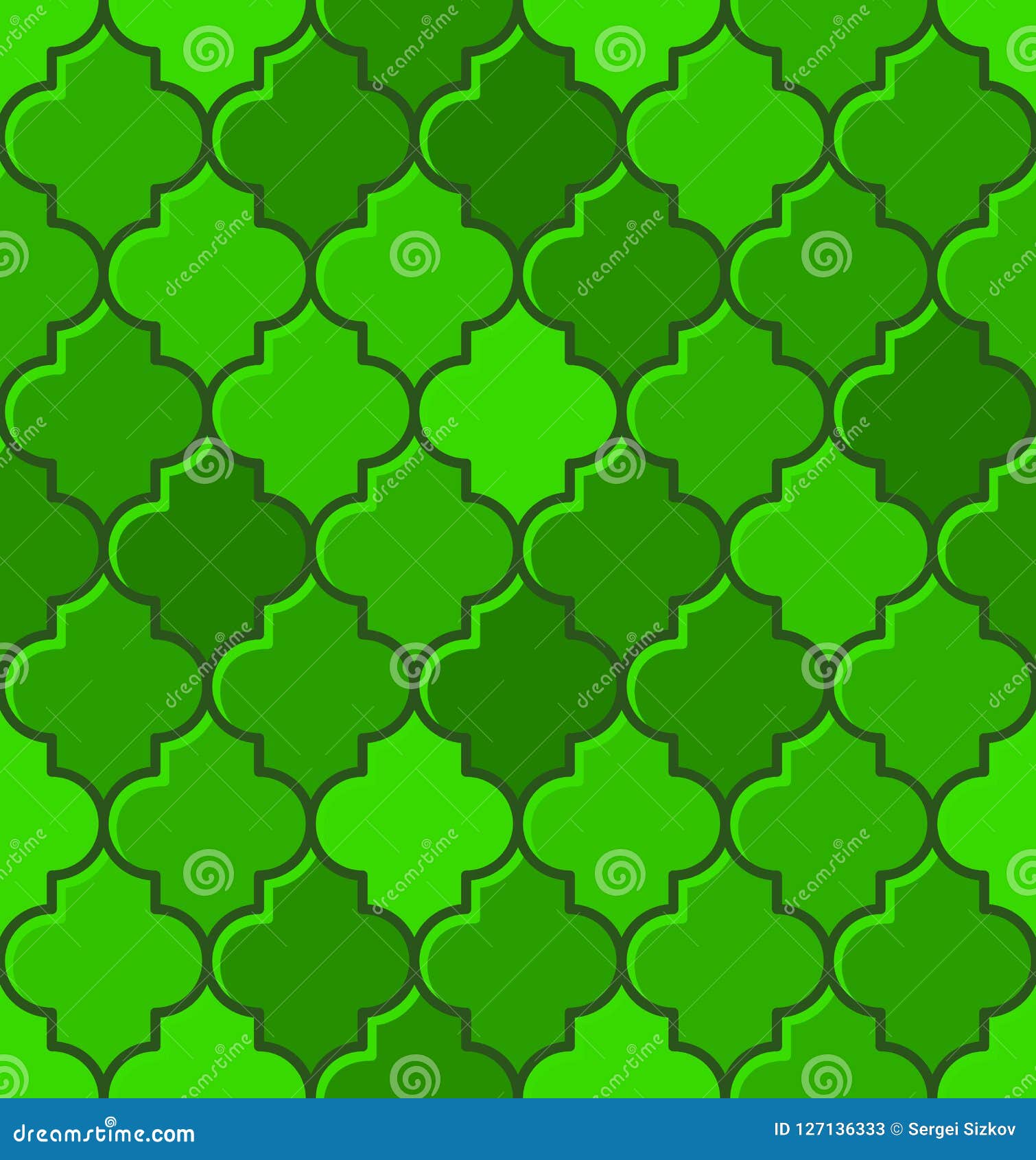 Green Turkish Mosque Seamless Tile Pattern. Vector Stock Vector ...