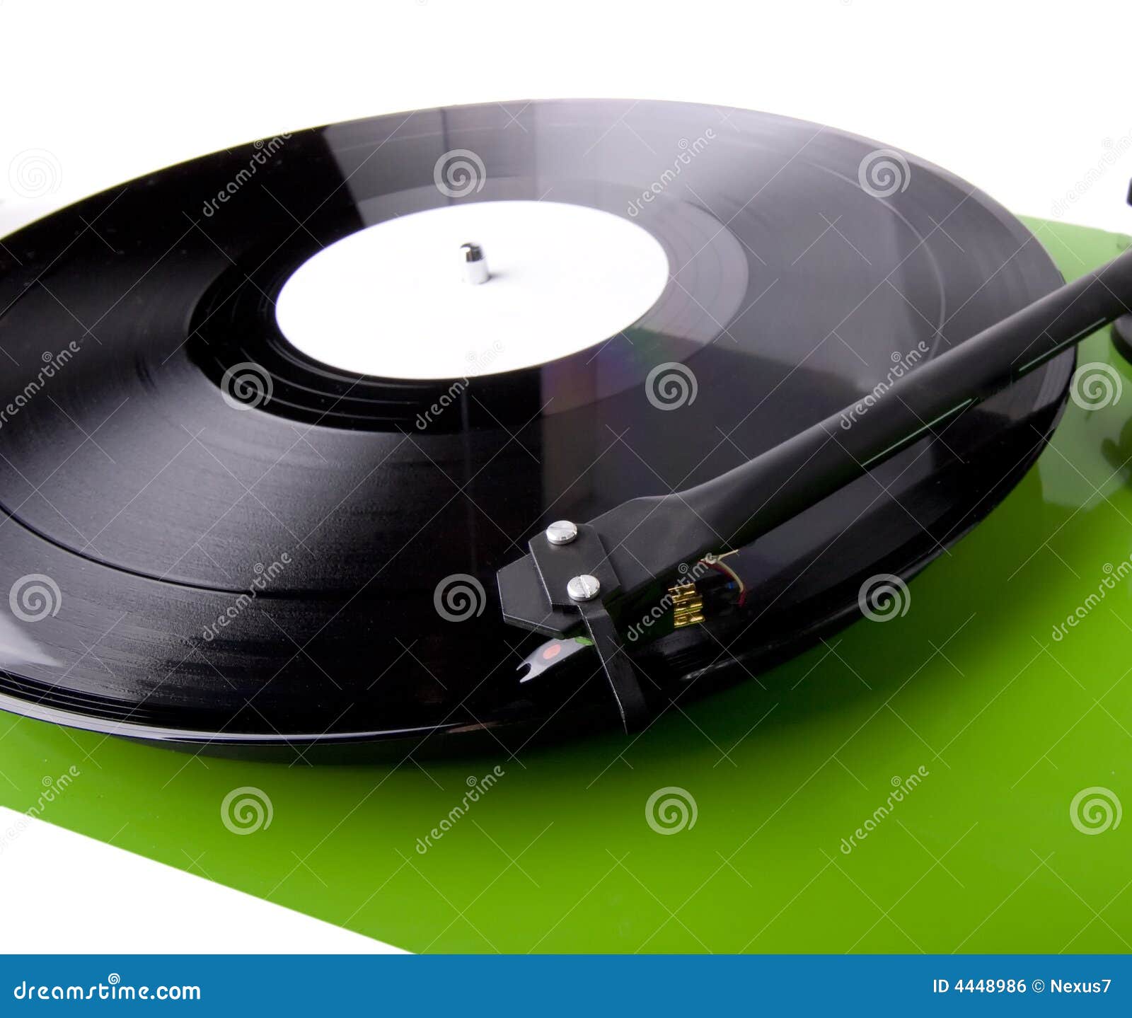 Green Turntable on White stock photo. Image of gramophone - 4448986