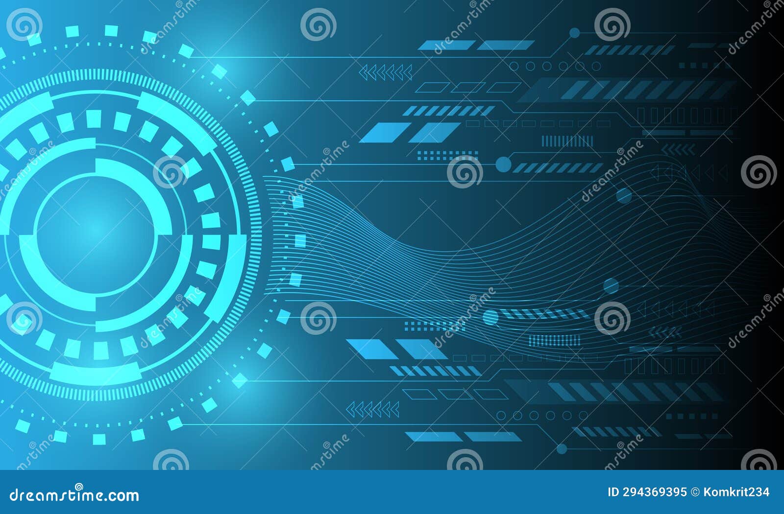 Green Turquoise Lines Circuit Networking Hi Tech Technology Abstract ...