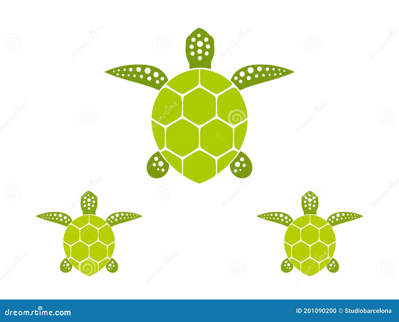 Green turtles family stock vector. Illustration of mother - 201090200