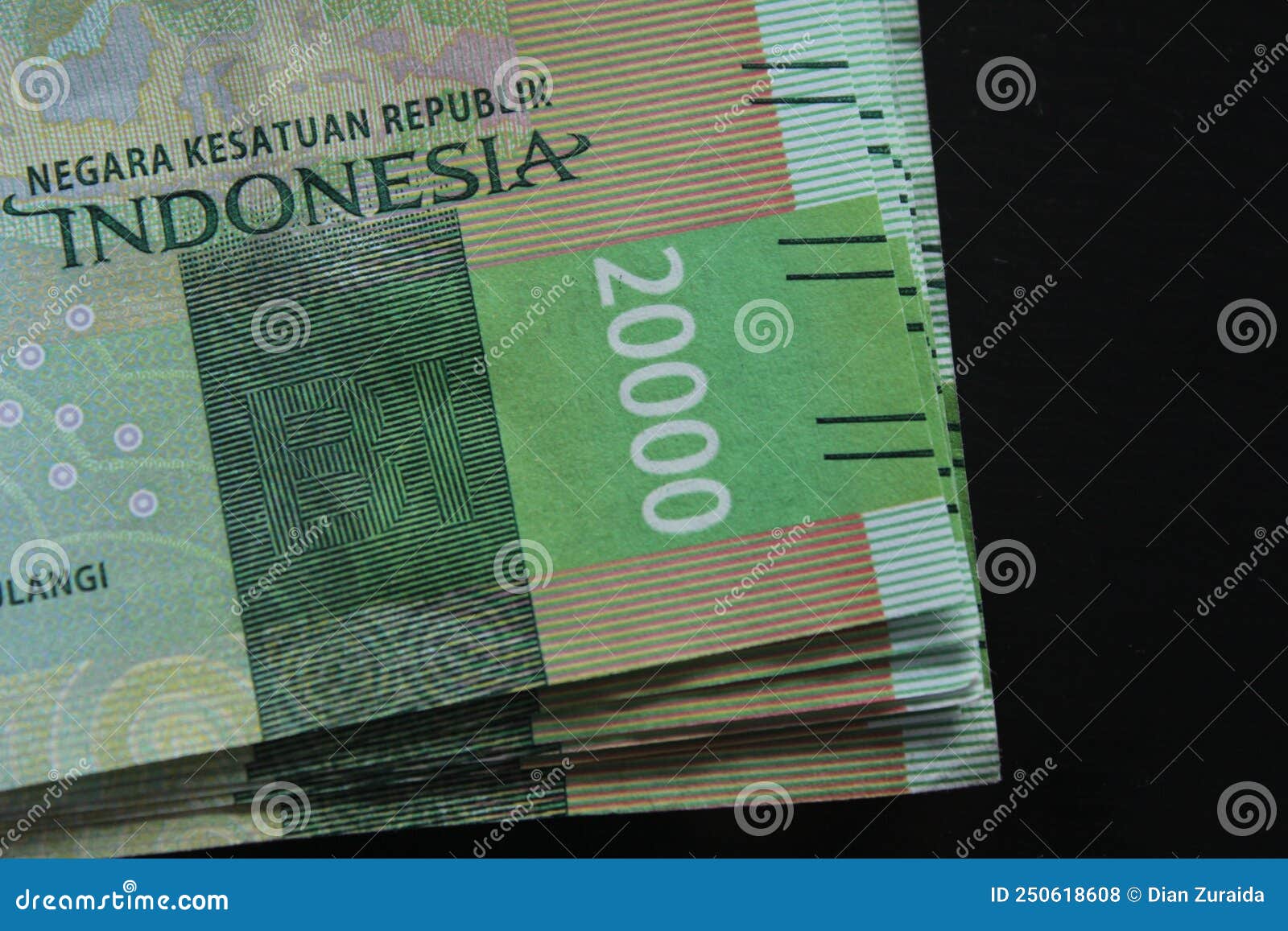 Green Twenty Thousand Rupiah Note Stock Photo - Image of profit ...
