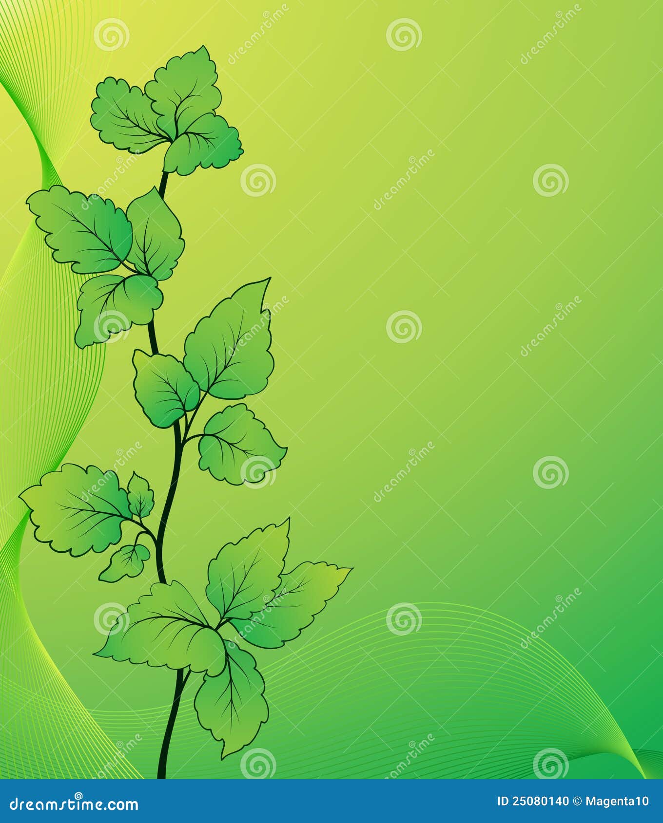 Green twig stock vector. Illustration of growth, season - 25080140