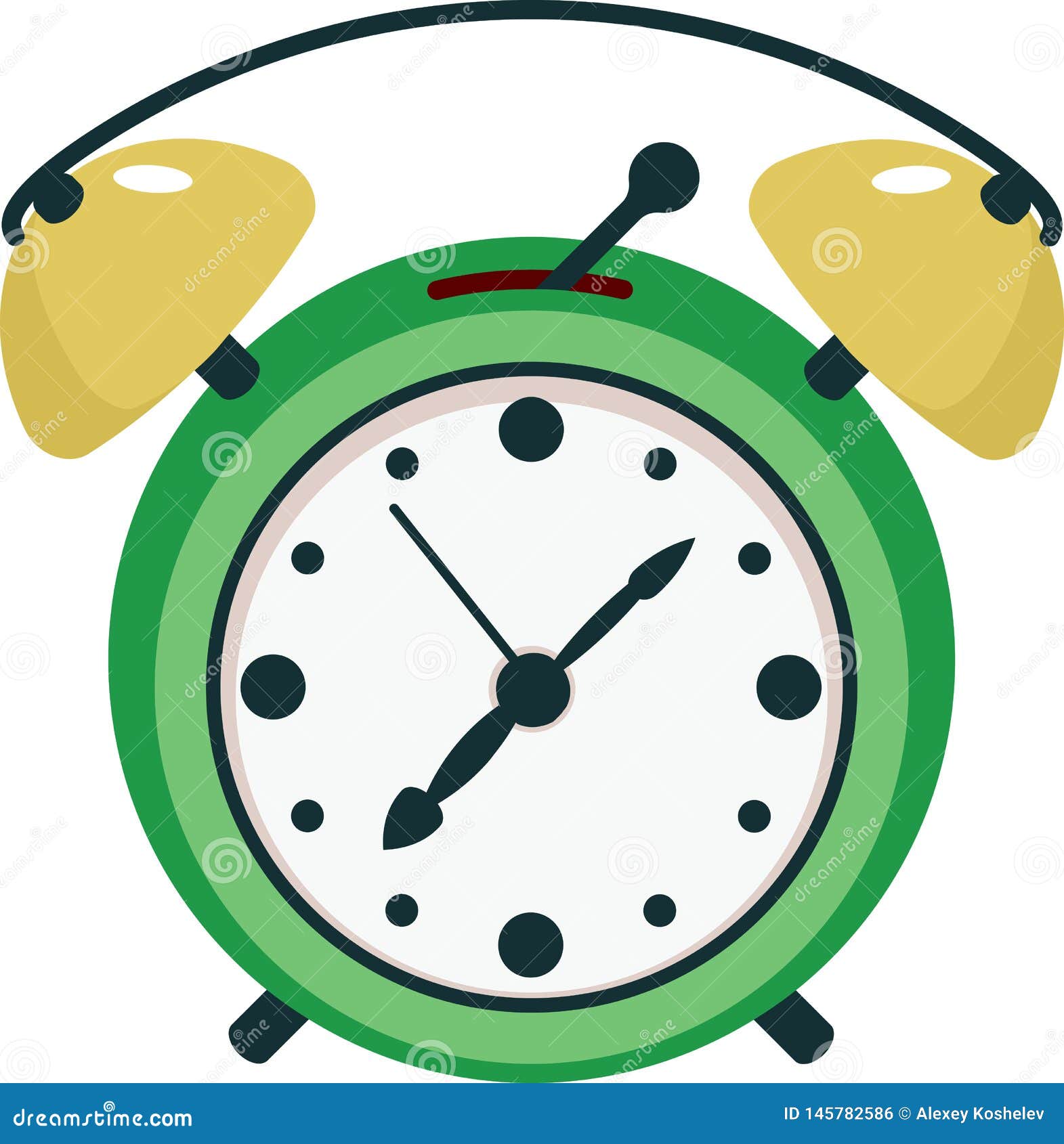 Green Twin Bell Alarm Clock in Flat Style Stock Illustration ... Green Twin Bell Alarm Clock in Flat Style Stock Illustration ...