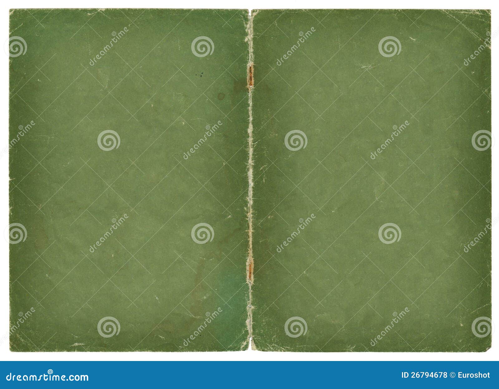 Green Two Pages Grunge Paper Cover with Age Marks Stock Photo - Image ...